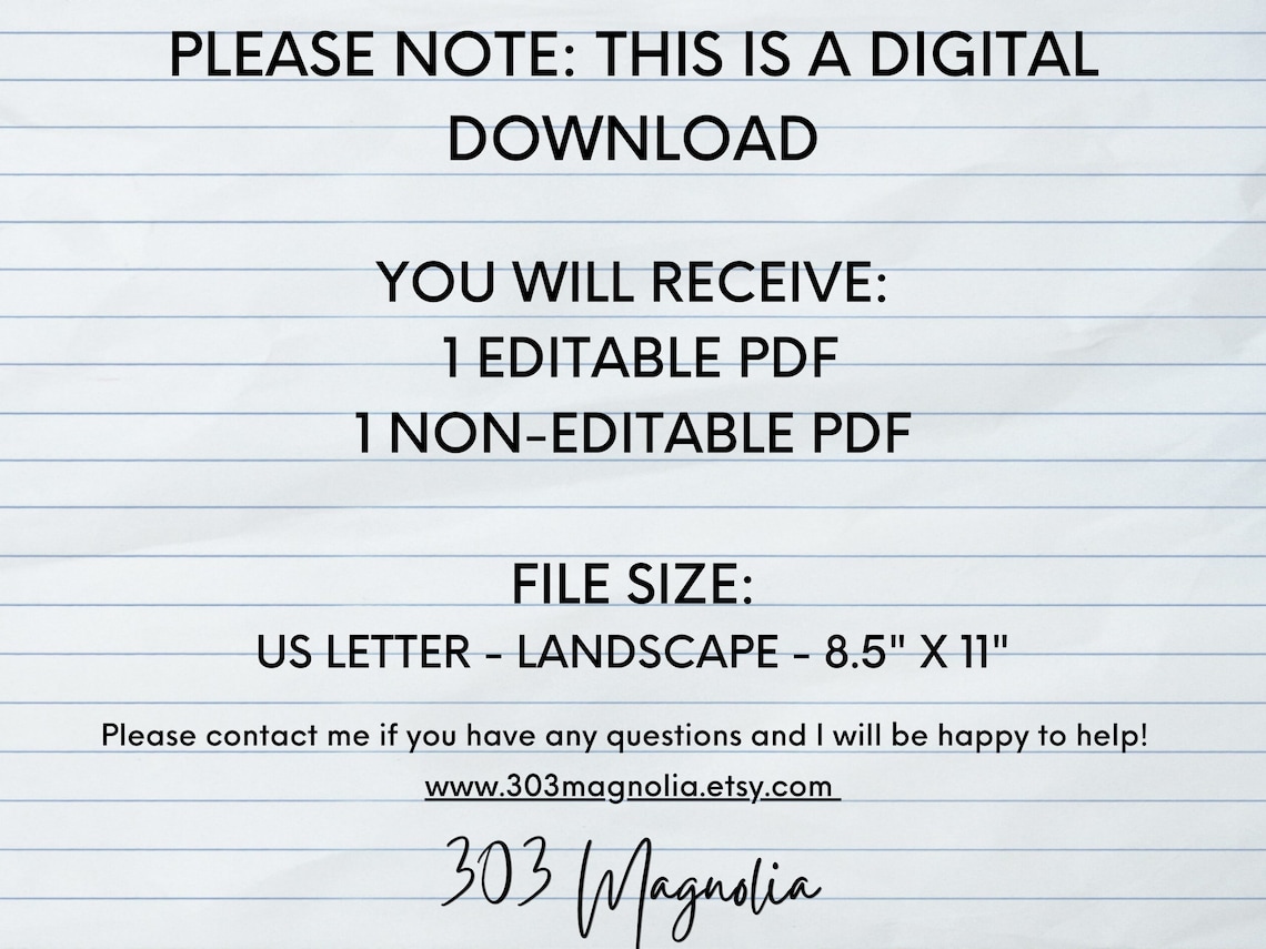 Editable Weekly Lesson Planner Template | 8.5" X 11" Landscape | PDF ...