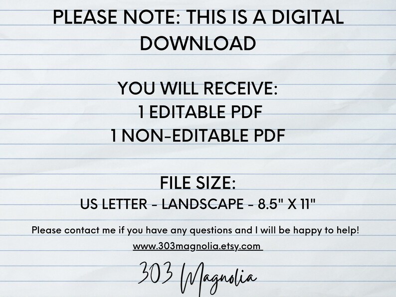 Editable Weekly Lesson Planner Template | 8.5" X 11" Landscape | PDF ...