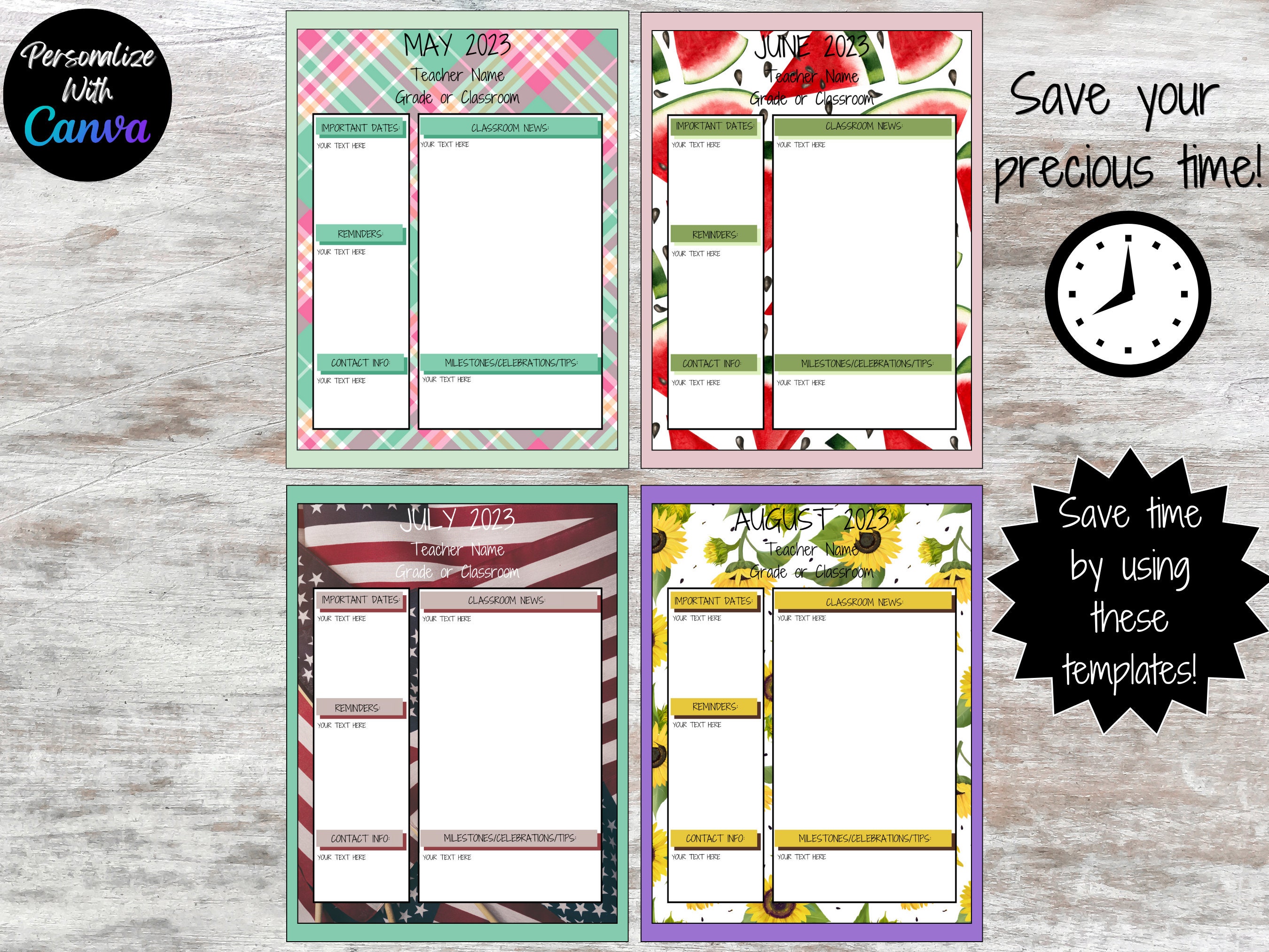 Classroom Newsletter Template Bundle | 8.5" X 11" | Preschool ...