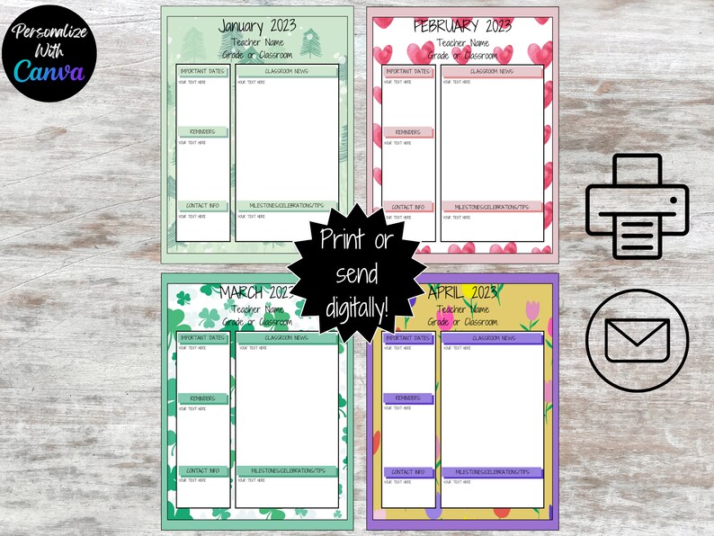 Classroom Newsletter Template Bundle | 8.5" X 11" | Preschool ...