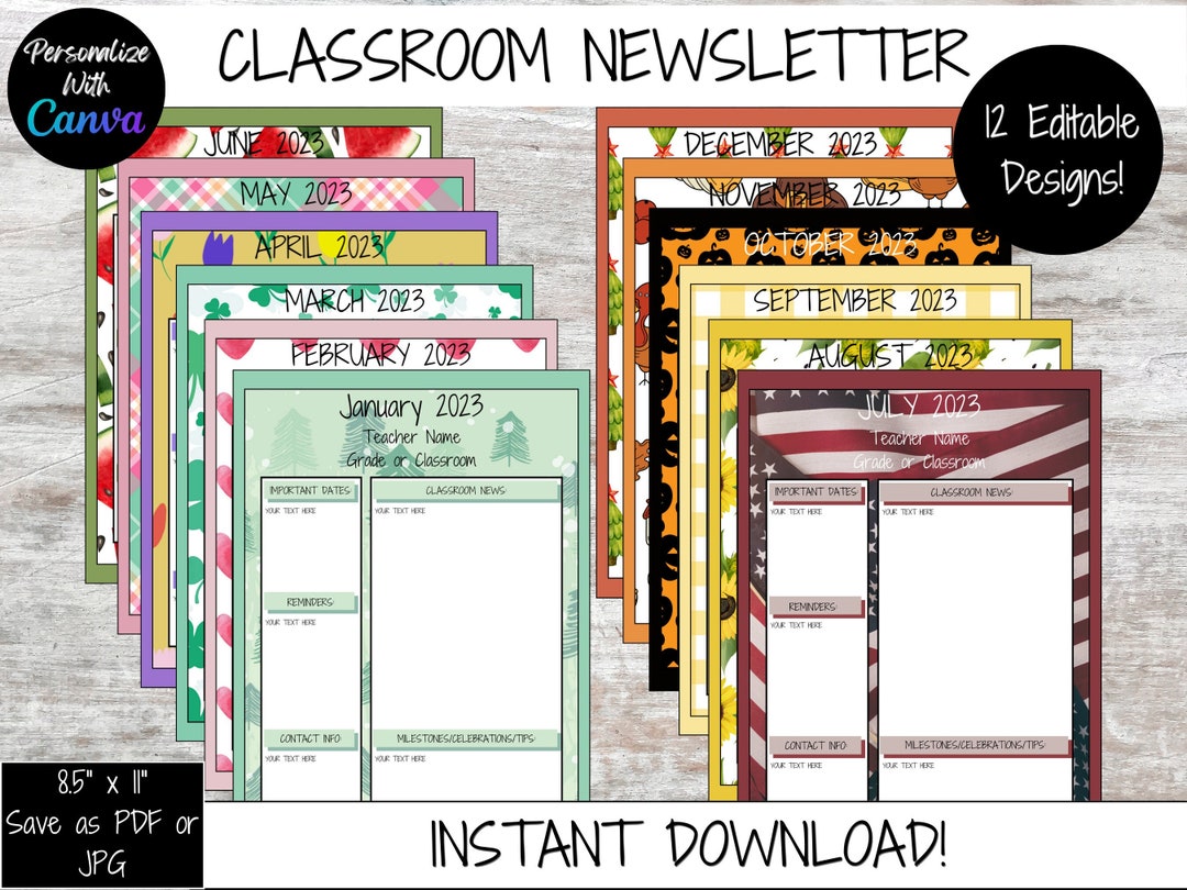 Classroom Newsletter Template Bundle | 8.5" X 11" | Preschool ...
