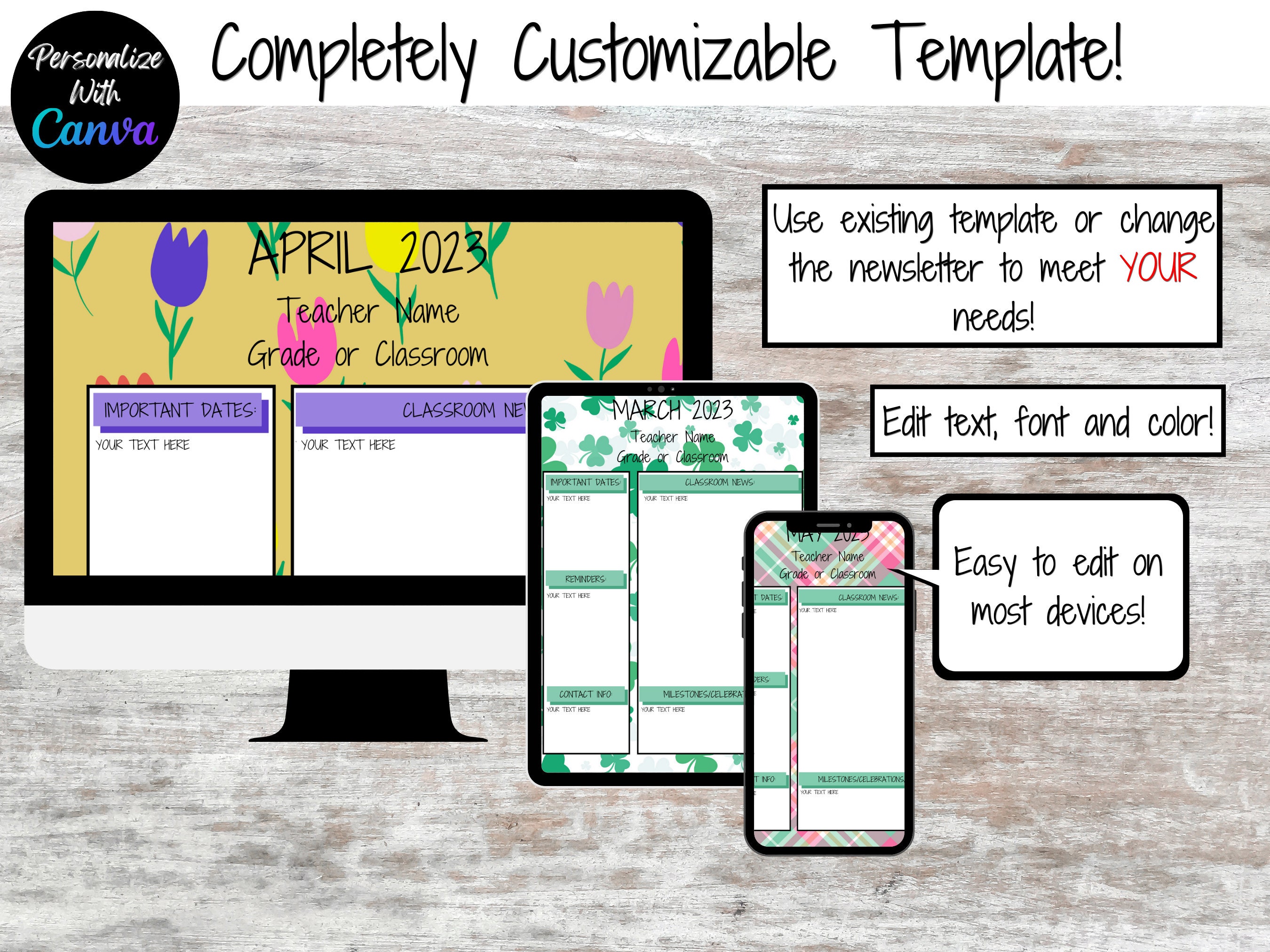 Classroom Newsletter Template Bundle | 8.5" X 11" | Preschool ...