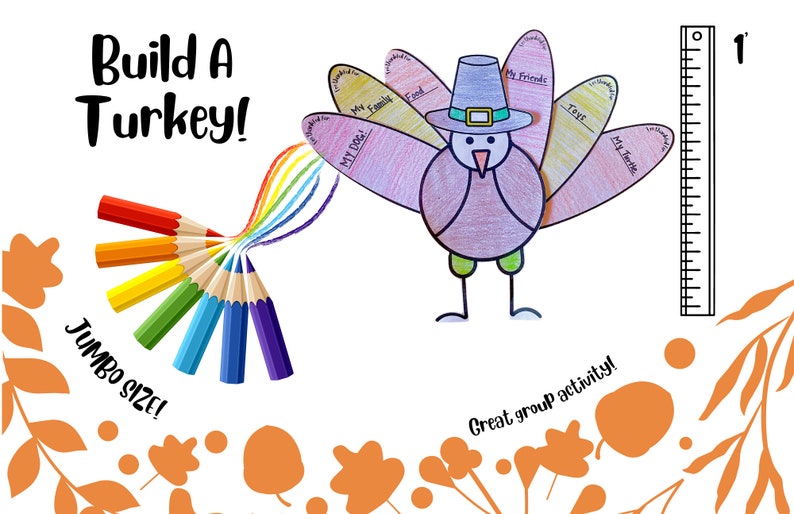 BUILD A TURKEY Thanksgiving Craft, Thankful Turkey, Thanksgiving ...