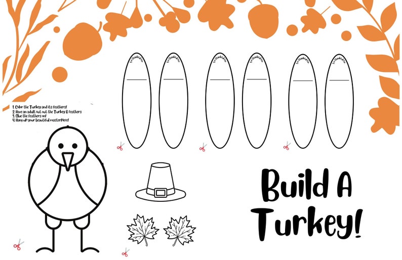 BUILD A TURKEY Thanksgiving Craft, Thankful Turkey, Thanksgiving ...