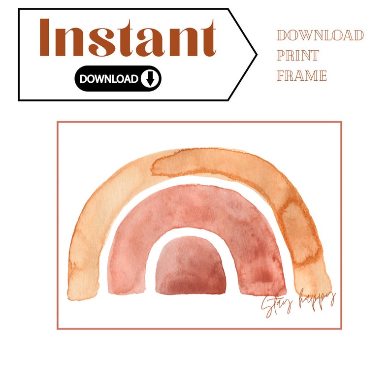 Boho Rainbow Wall Art, Rainbow PRINTABLE, Rainbow Wall Art With Quote ...