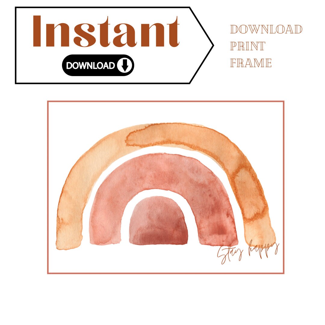 Boho Rainbow Wall Art, Rainbow PRINTABLE, Rainbow Wall Art With Quote ...