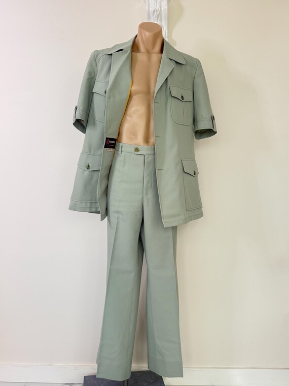 1970's Sage Green Safari Suit - Gem