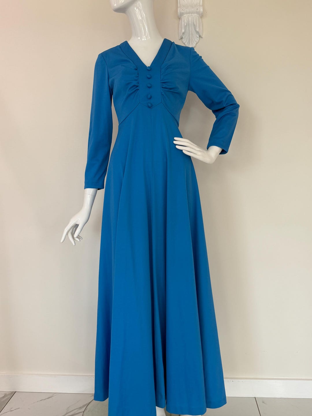 1970's Button Front Gown - Etsy