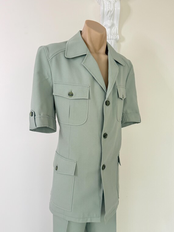 1970's Sage Green Safari Suit - Gem