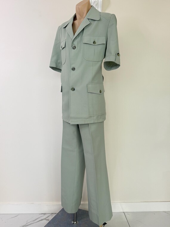 1970's Sage Green Safari Suit - Gem