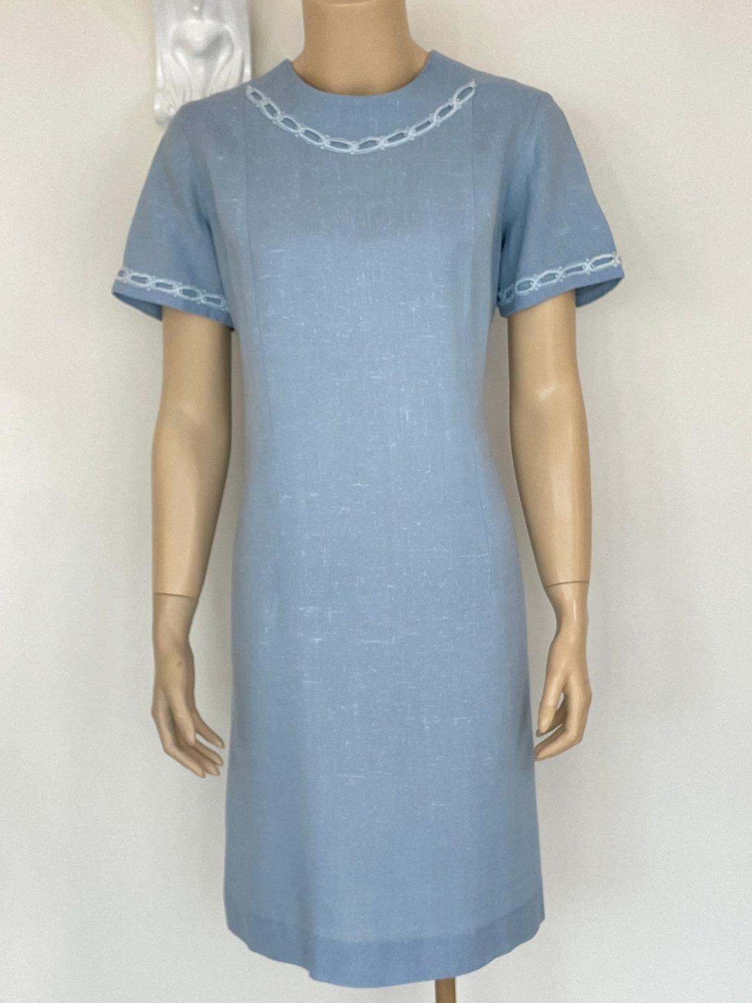 1960's Embroidery Trimmed Shift Dress - Etsy