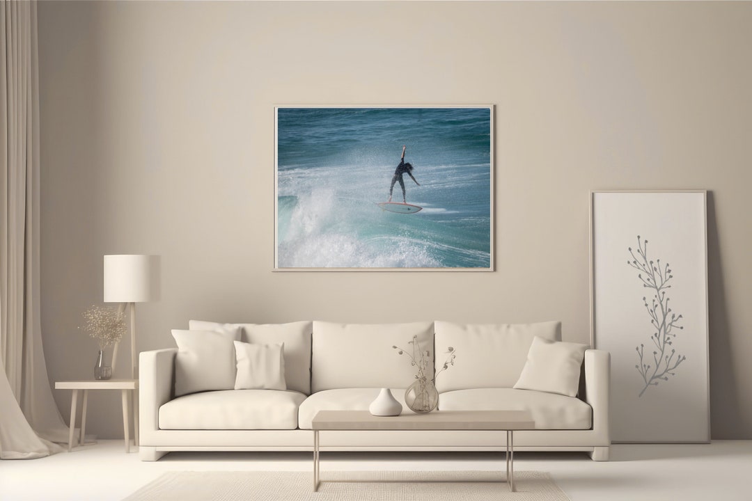 Airborne Surfer Poster, Surf Surfer Ocean Waves Photography Wall Art ...