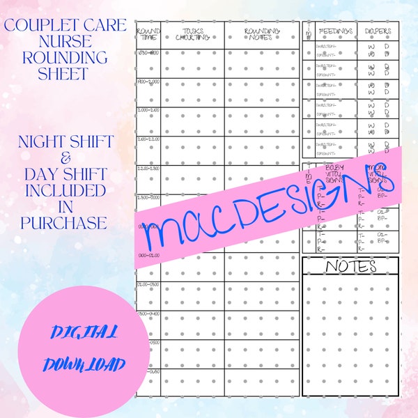 Nurse Rounding Sheet - Etsy