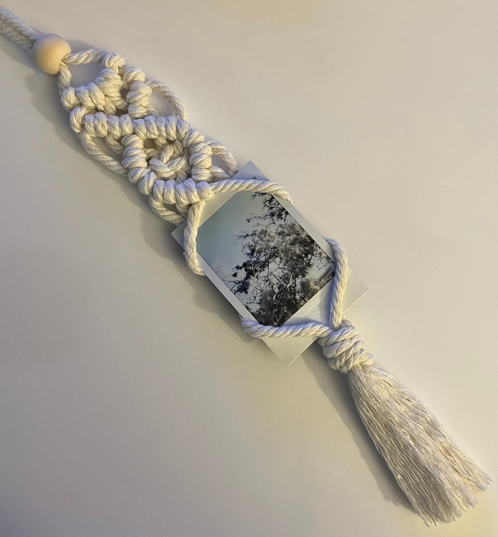 Macrame Polaroid Hanger - Rear View Mirror Charm - Cute Handmade Boho ...