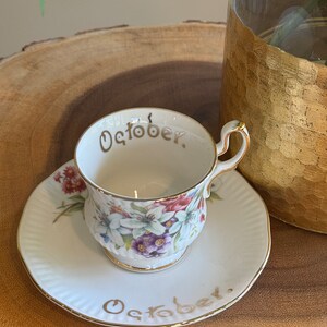 Tea Cup & Saucer October Birthday Month Gift Tea Party - Etsy