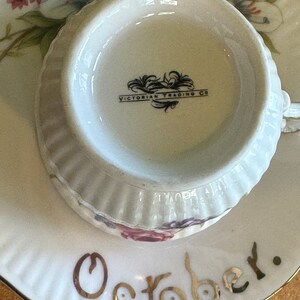 Tea Cup & Saucer October Birthday Month Gift Tea Party - Etsy