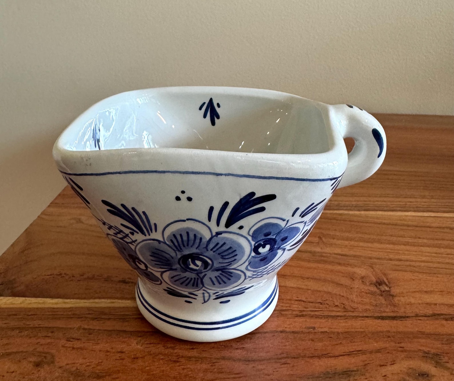 Vintage Delft Mug Cup Blue and White Holland Square Coffee Cup Candy ...