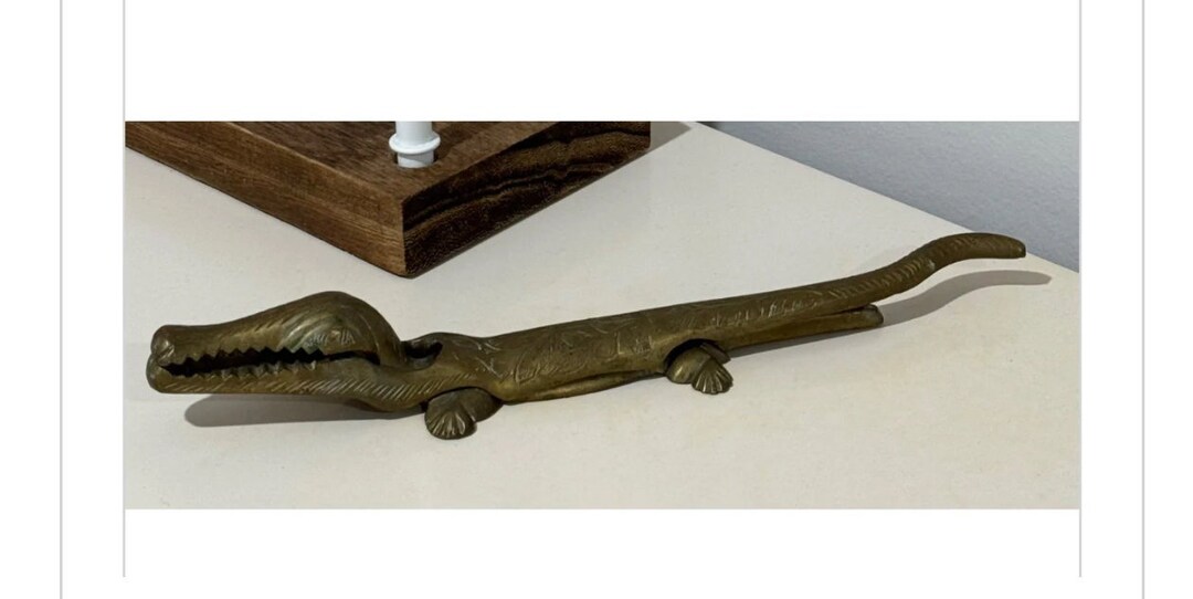 Vintage Brass Crocodile Nutcracker Alligator Unique Home Decor That is ...