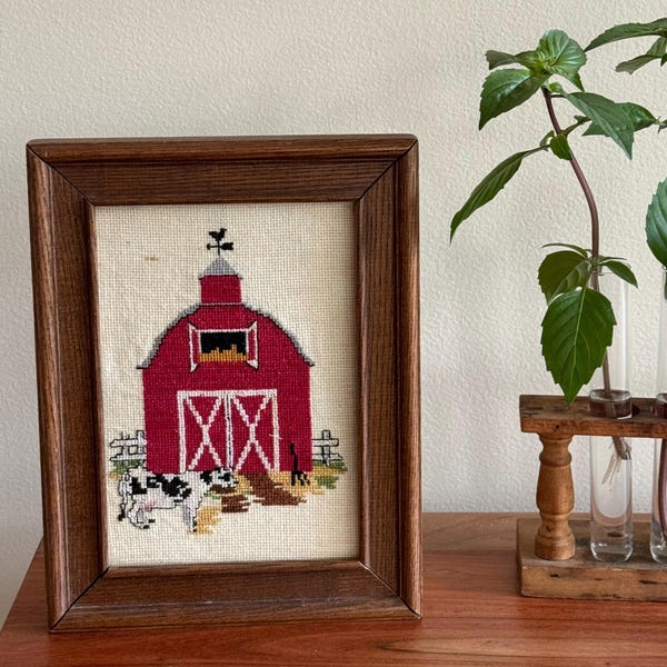 Red Barn Cross Stitch - Etsy