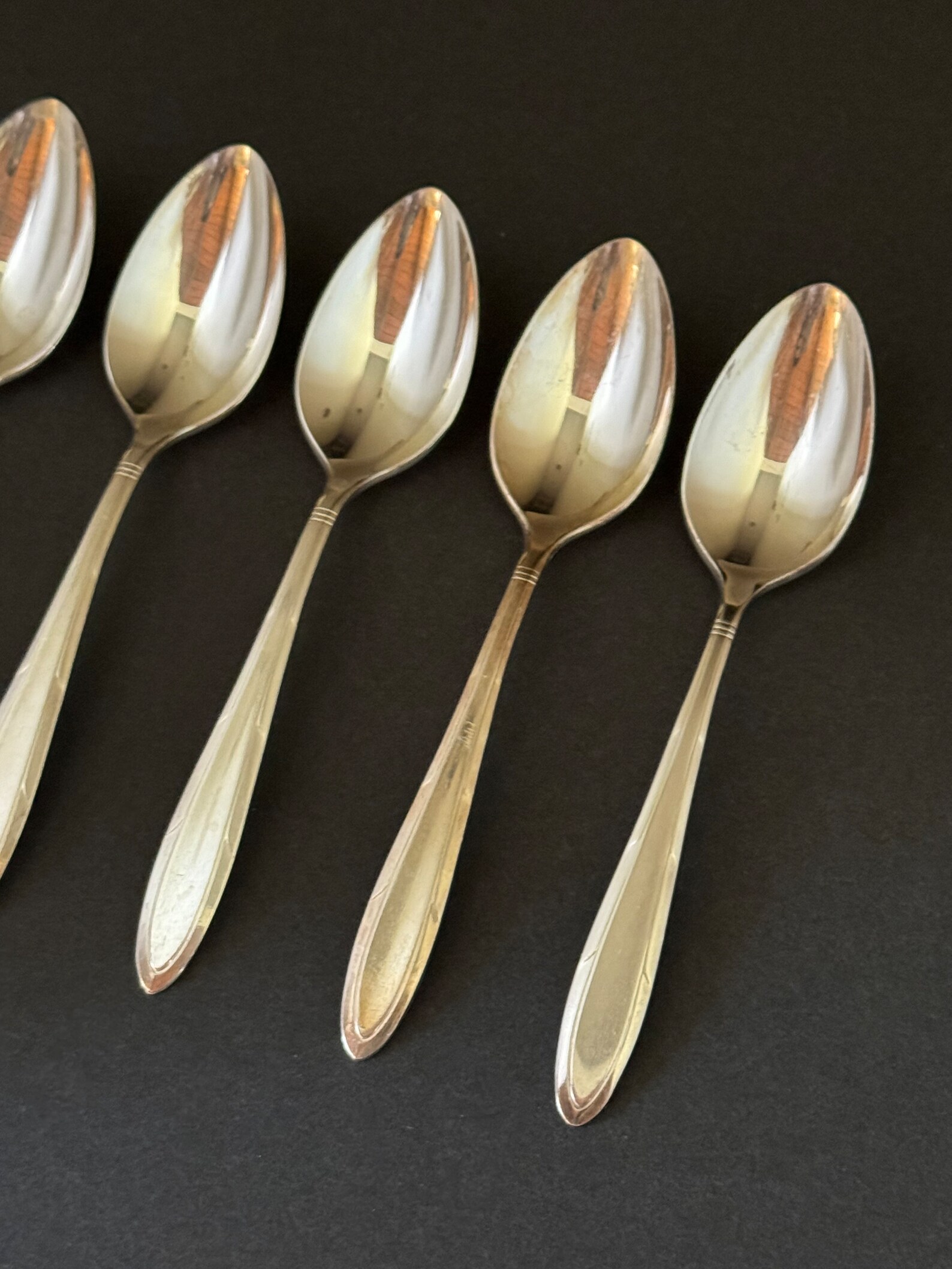 Set of 5 Spoons Oneida Nobility Silver Plate Flatware Silverware ...
