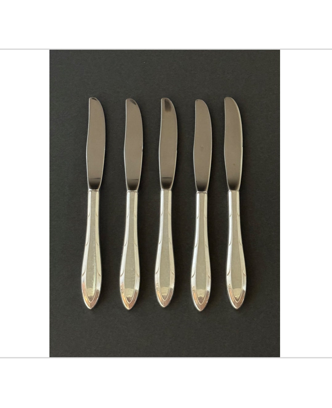 Set of 5 Knives Oneida Nobility Silver Plate Flatware Silverware ...