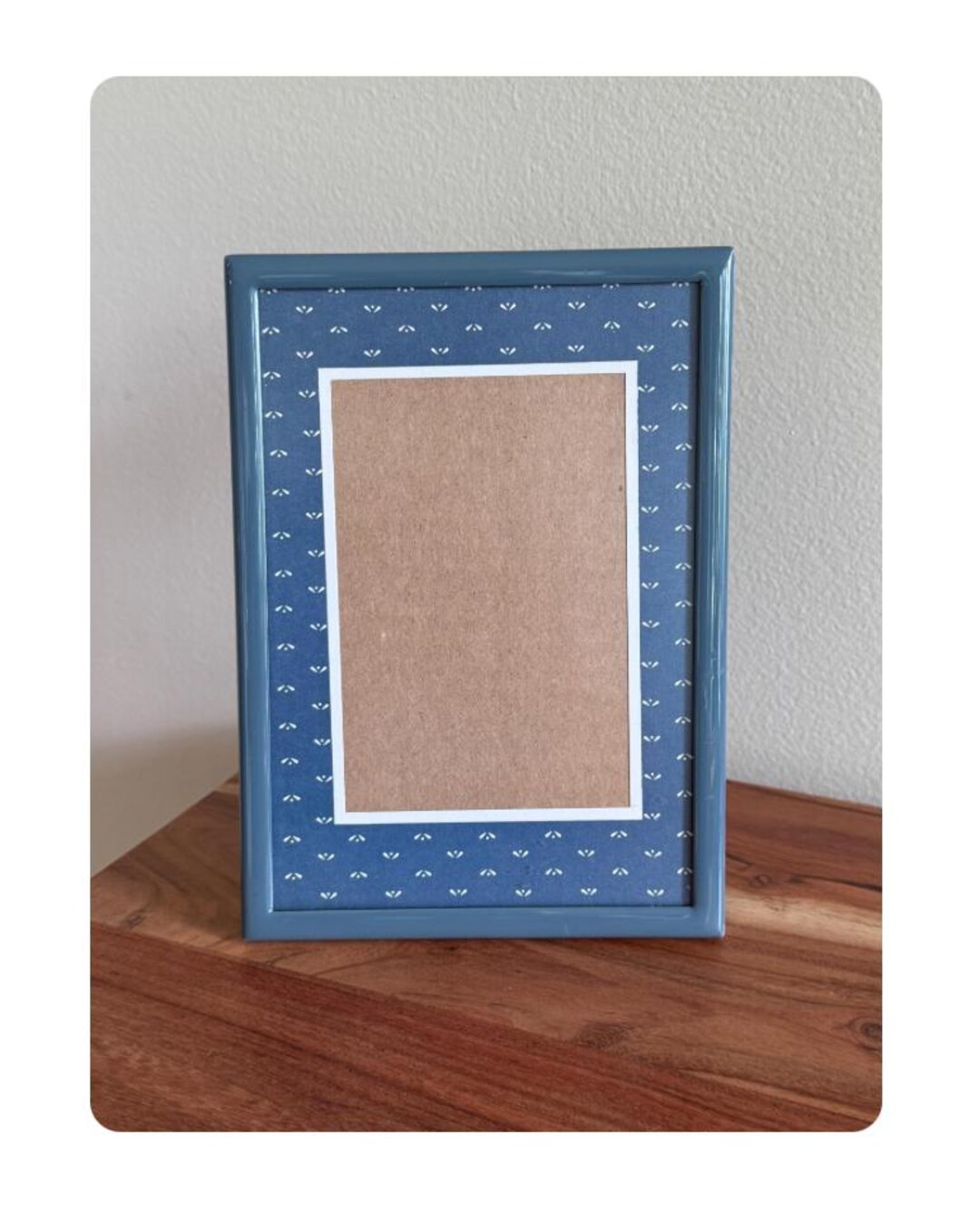 Vintage Country Blue Picture Frame Antique Enameled Photo Frame Non ...