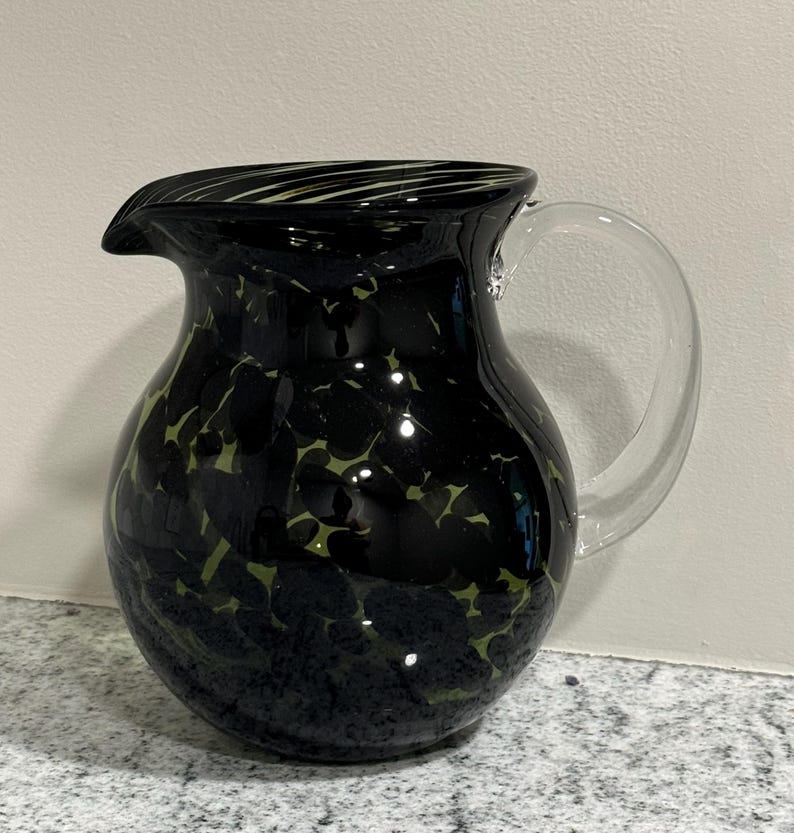 Hand Blown Glass Pitcher Art Glass Drinking Pitcher Drinkware - Etsy