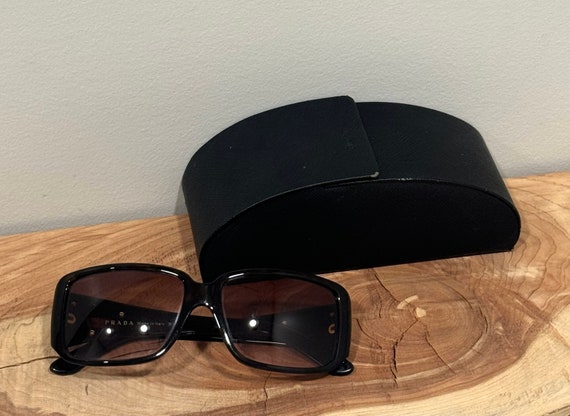 Vintage Black Prada Sunglasses With Case Gem