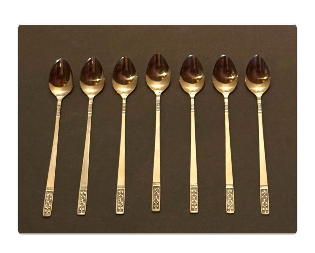 Set of 7 Vintage Iced Tea Spoons Customcraft Stainless Taiwan - Etsy