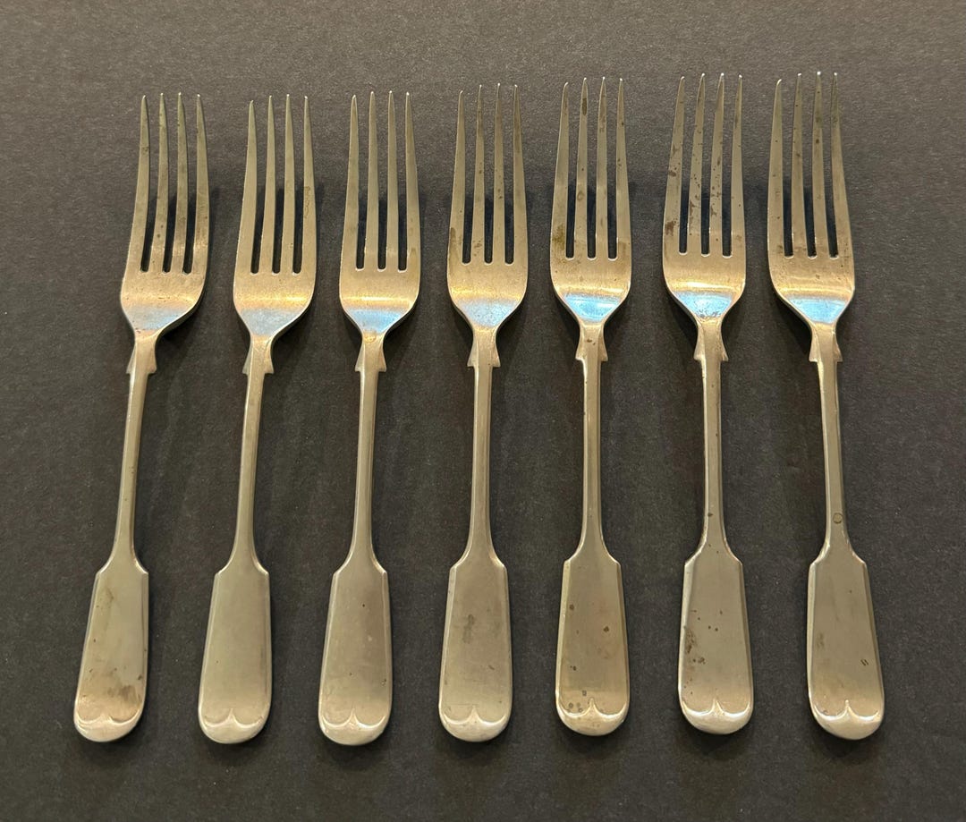 Set of 7 Forks Silverware Flatware D & A Bengal Silver Rustic - Etsy