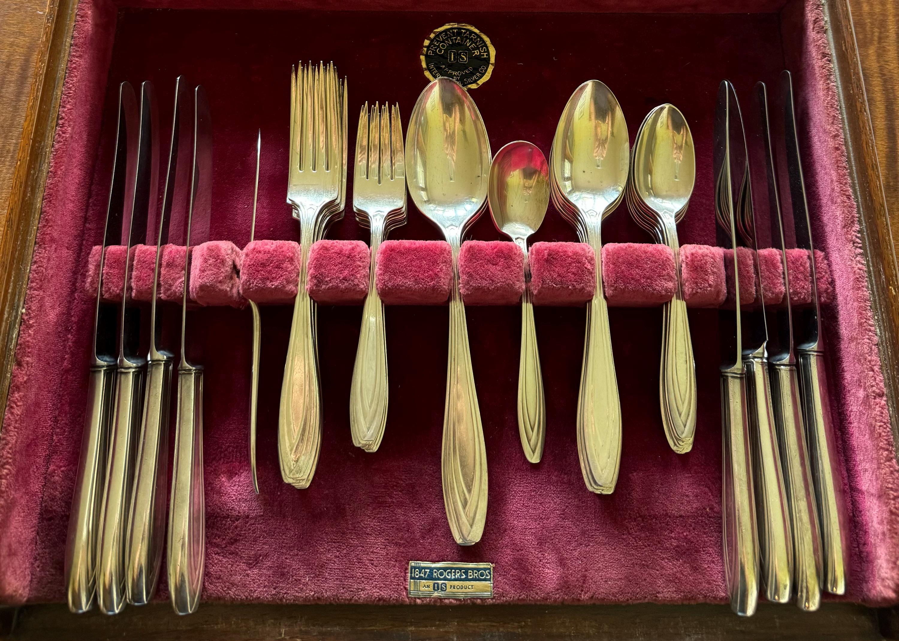 Vintage Wooden Flatware Silverware Box Storage Organizer MCM Mid ...