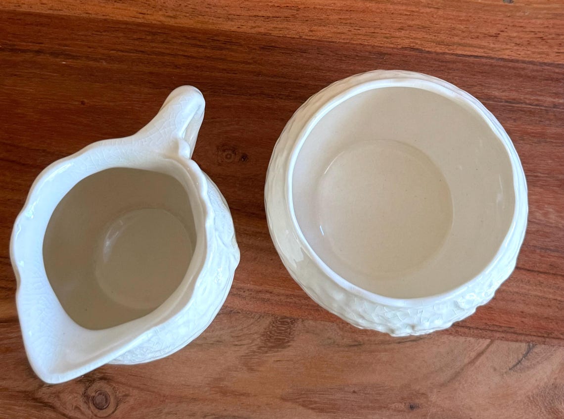 Vintage Cream & Sugar Bowl Set Staffordshire Made in England Farmhouse ...