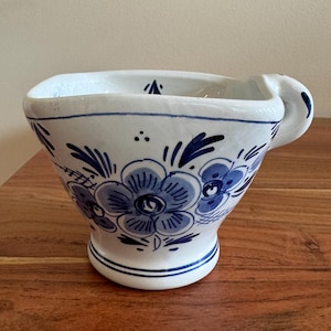 Vintage Delft Mug Cup Blue and White Holland Square Coffee Cup Candy ...