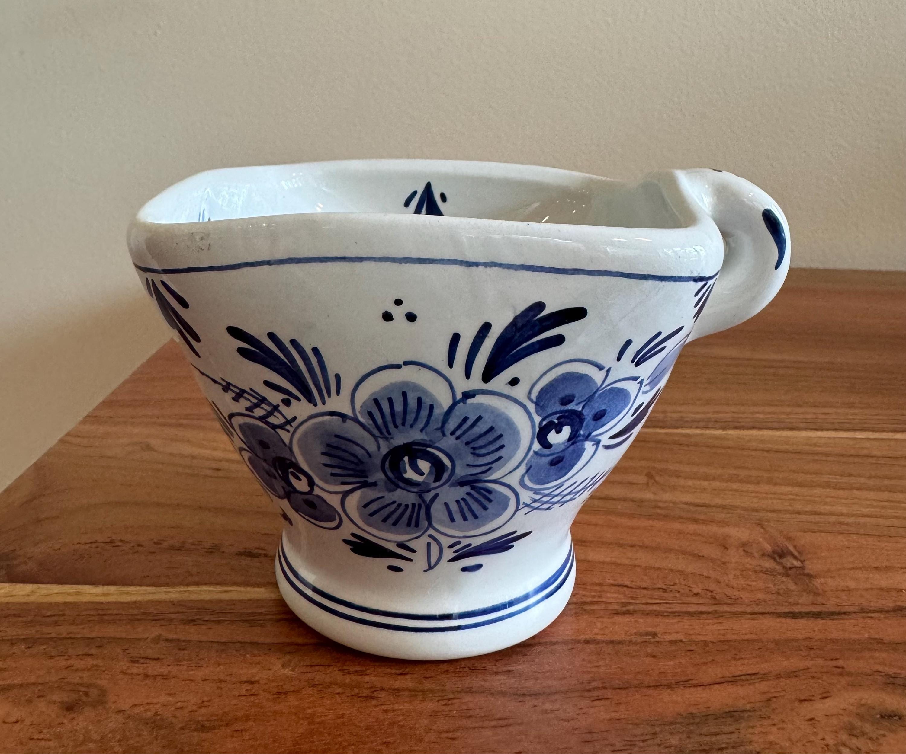 Vintage Delft Mug Cup Blue and White Holland Square Coffee Cup Candy ...