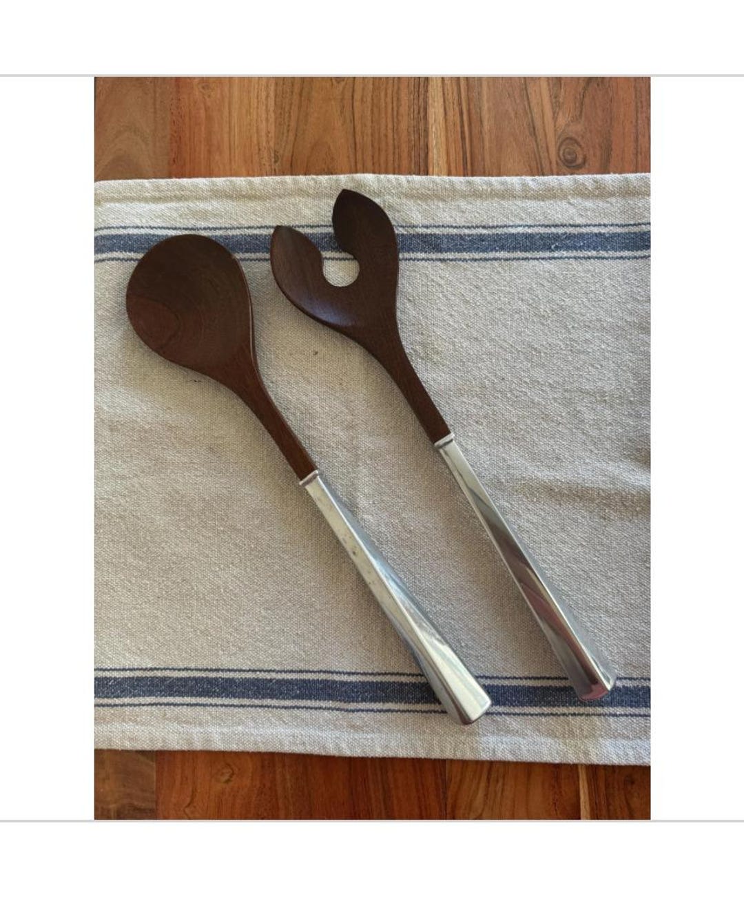 Vintage Lenox Salad Serving Spoon & Fork Set Tongs Silver Handles ...