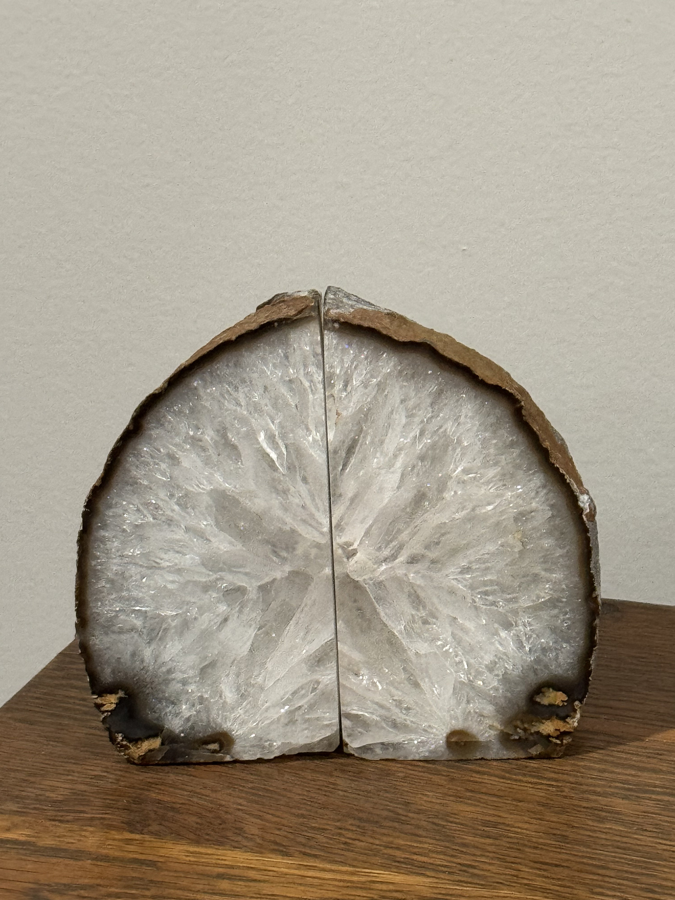 Quartz Crystal Geode Bookends Pair Natural Stone Home Decor - Etsy