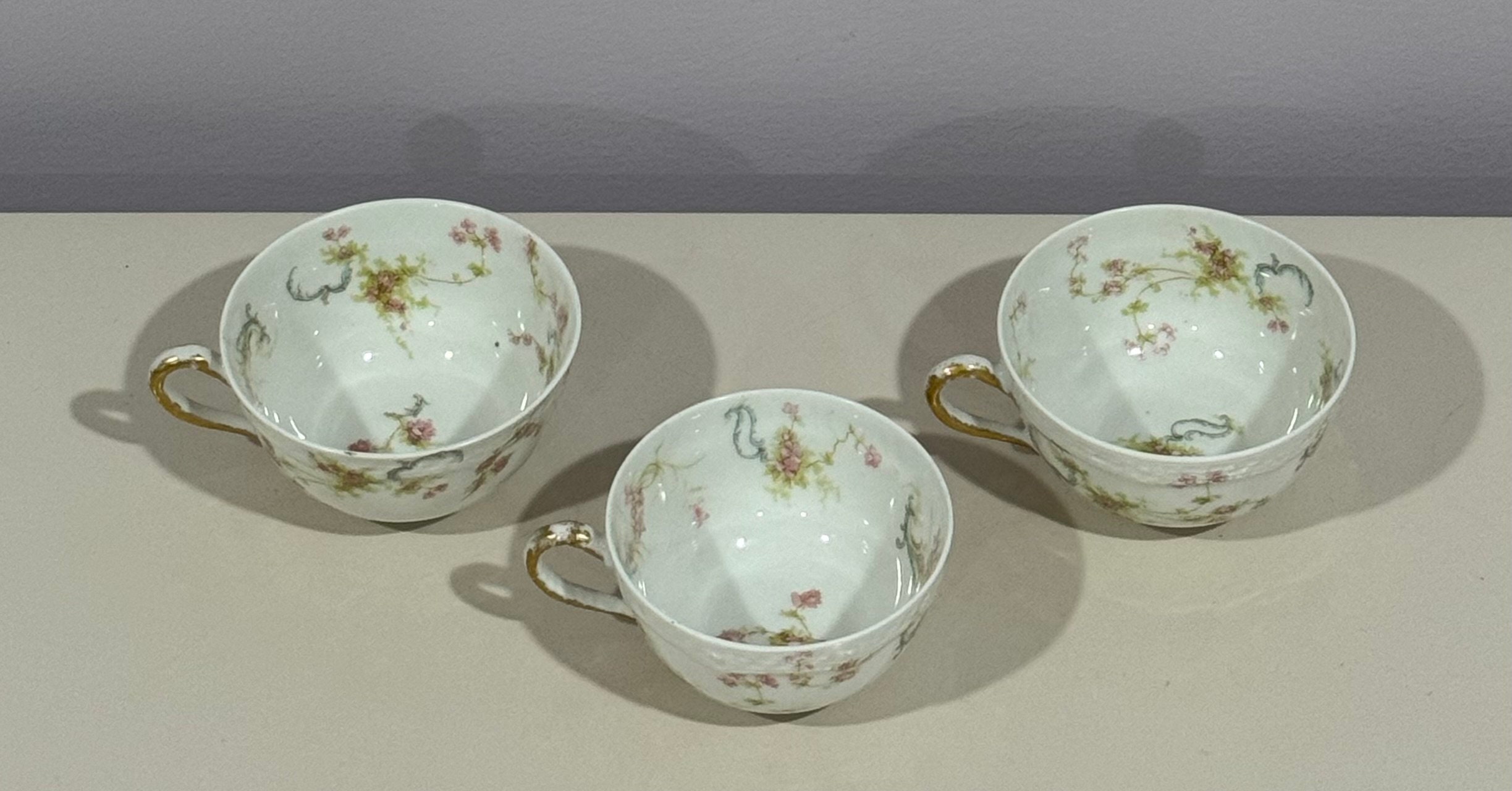 Set of 3 Haviland Limoges Tea Cups the Princess Tea Cups France Vintage ...