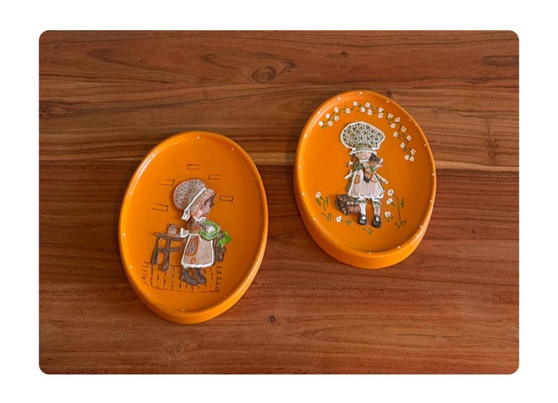 Pair of Vintage Holly Hobbie Wall Hangings Orange Holly Hobby Little ...