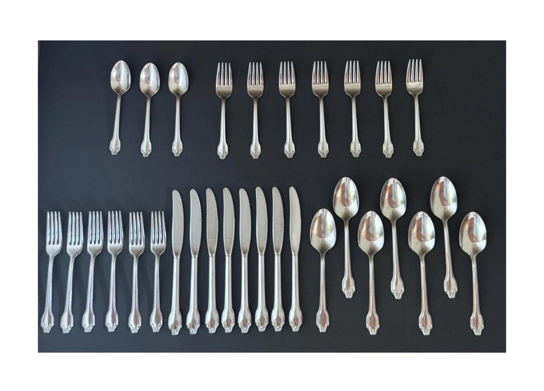 31 Piece Vintage Silverware Set Flatware Walco Stainless Steel - Etsy