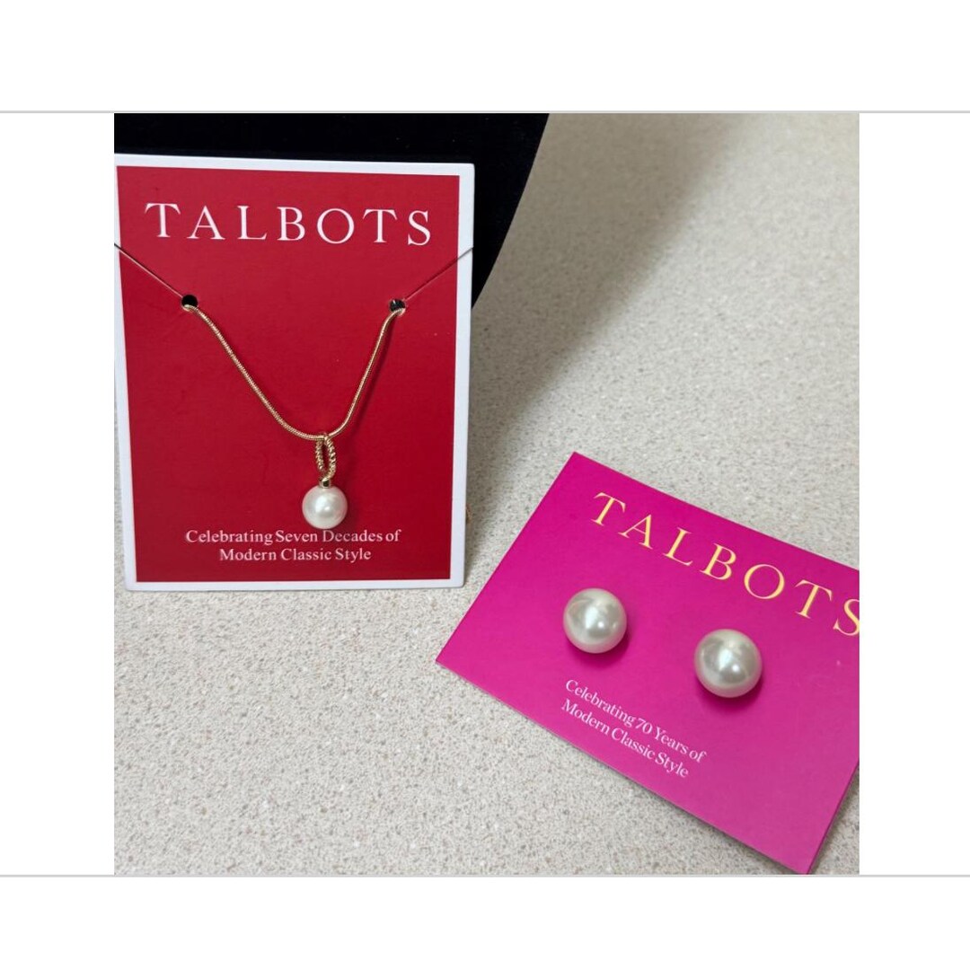 New Talbots Pearl Pendant Necklace and Matching Earrings Set NWT ...