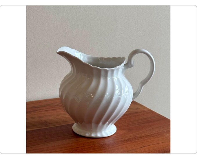 Vintage White Pitcher Made in England English Cottage Home Decor French ...