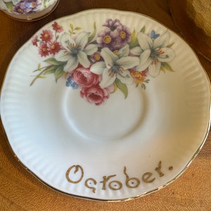 Tea Cup & Saucer October Birthday Month Gift Tea Party - Etsy