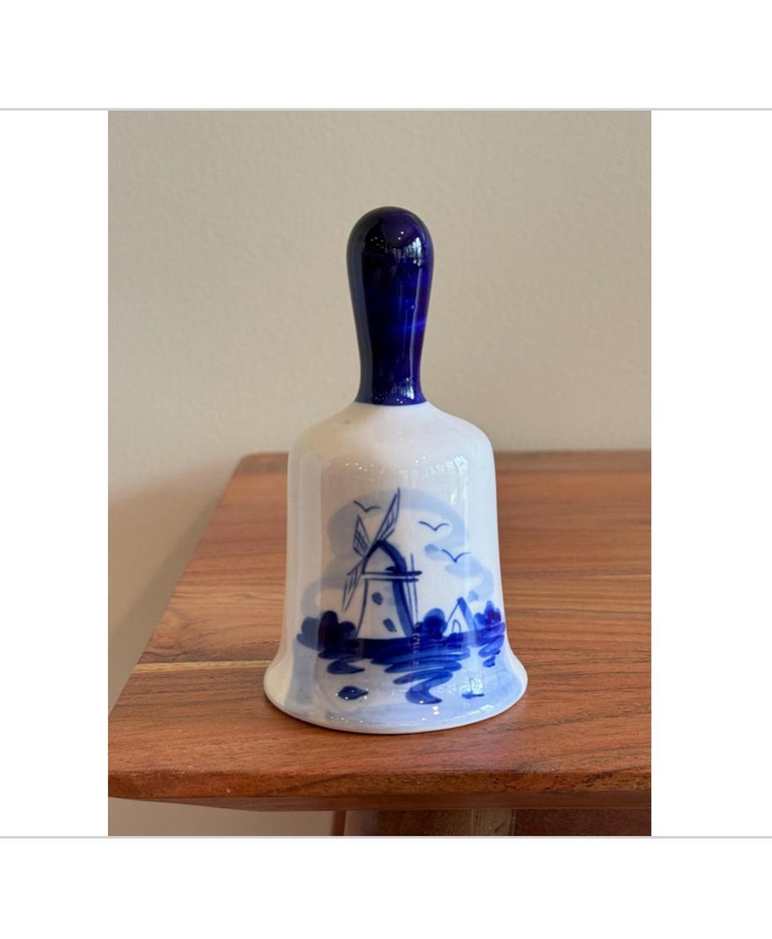 Vintage Blue Delft Bell Hand Painted Holland 5” English Cottage ...