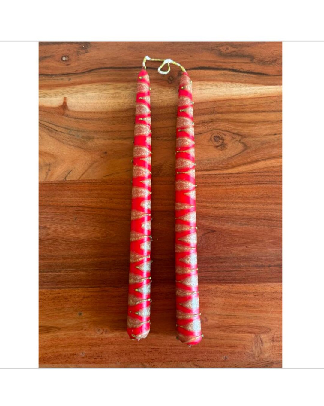 Pair of Vintage Red Candlesticks Vintage Home Decor Fancy Design ...