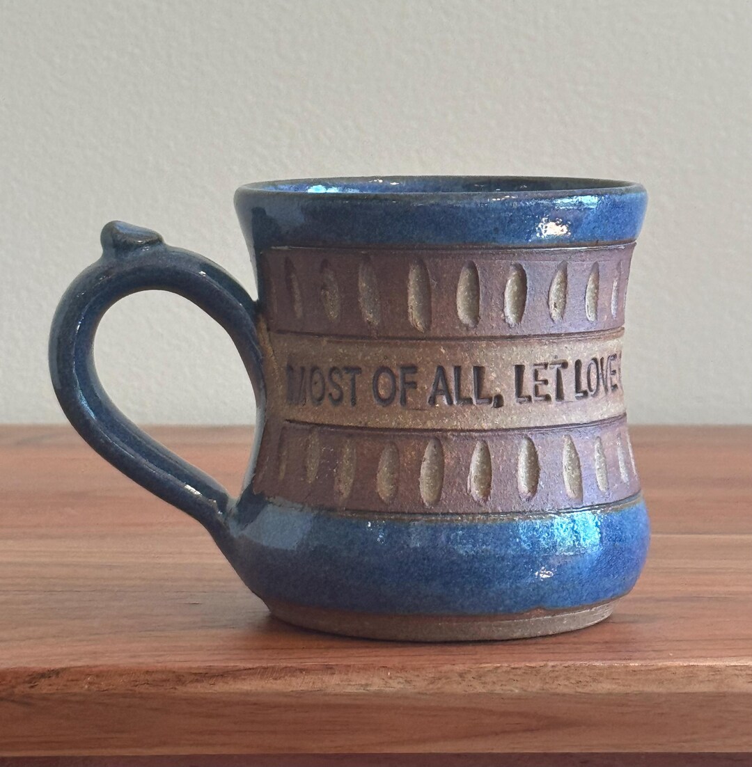 Handcrafted Artisan Made Pottery Mug Signed Christian Mug Bible Verse ...