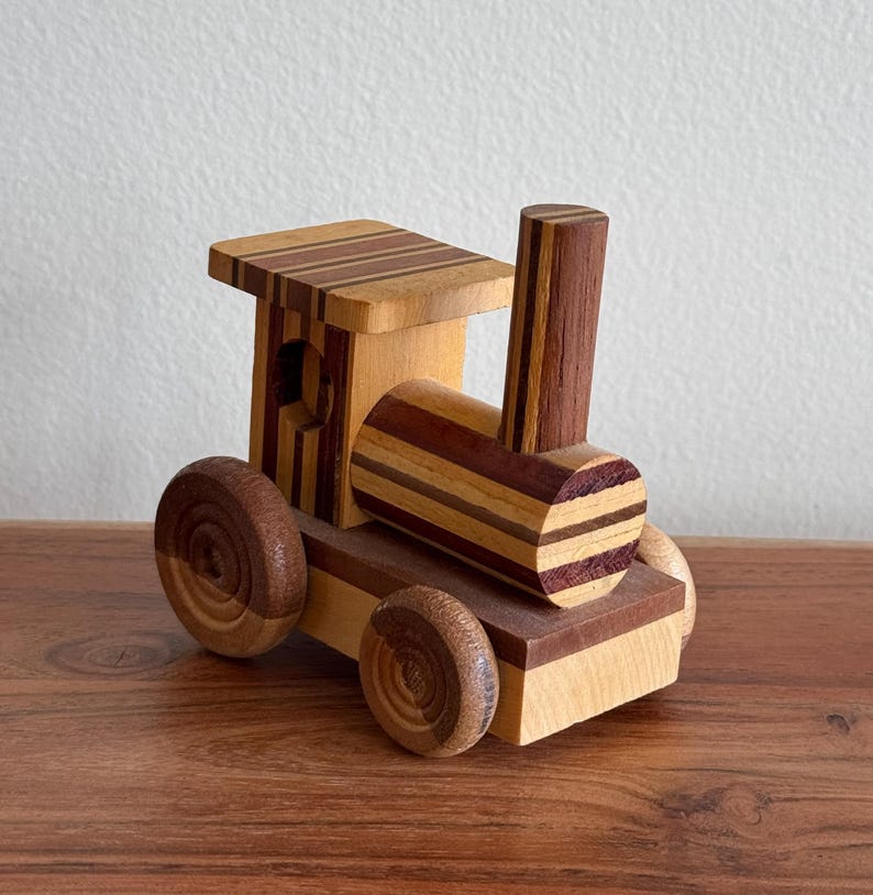 Handmade Wooden Train Steam Engine Child’s Bedroom Decor Wood Toy Train ...