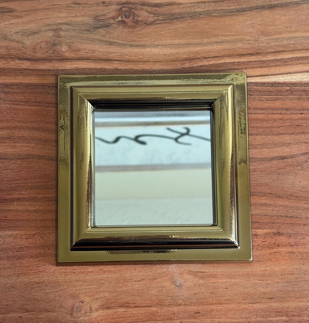 Small Vintage Gold Square Mirror Perfect for A Gallery Wall! Chunky ...