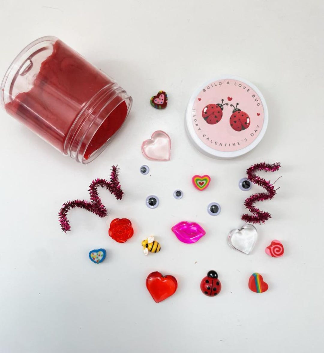 Love Bug Playdough Kit, Valentine Playdough, Homemade Playdough, Sensory Kit, Party Favor, Class ...