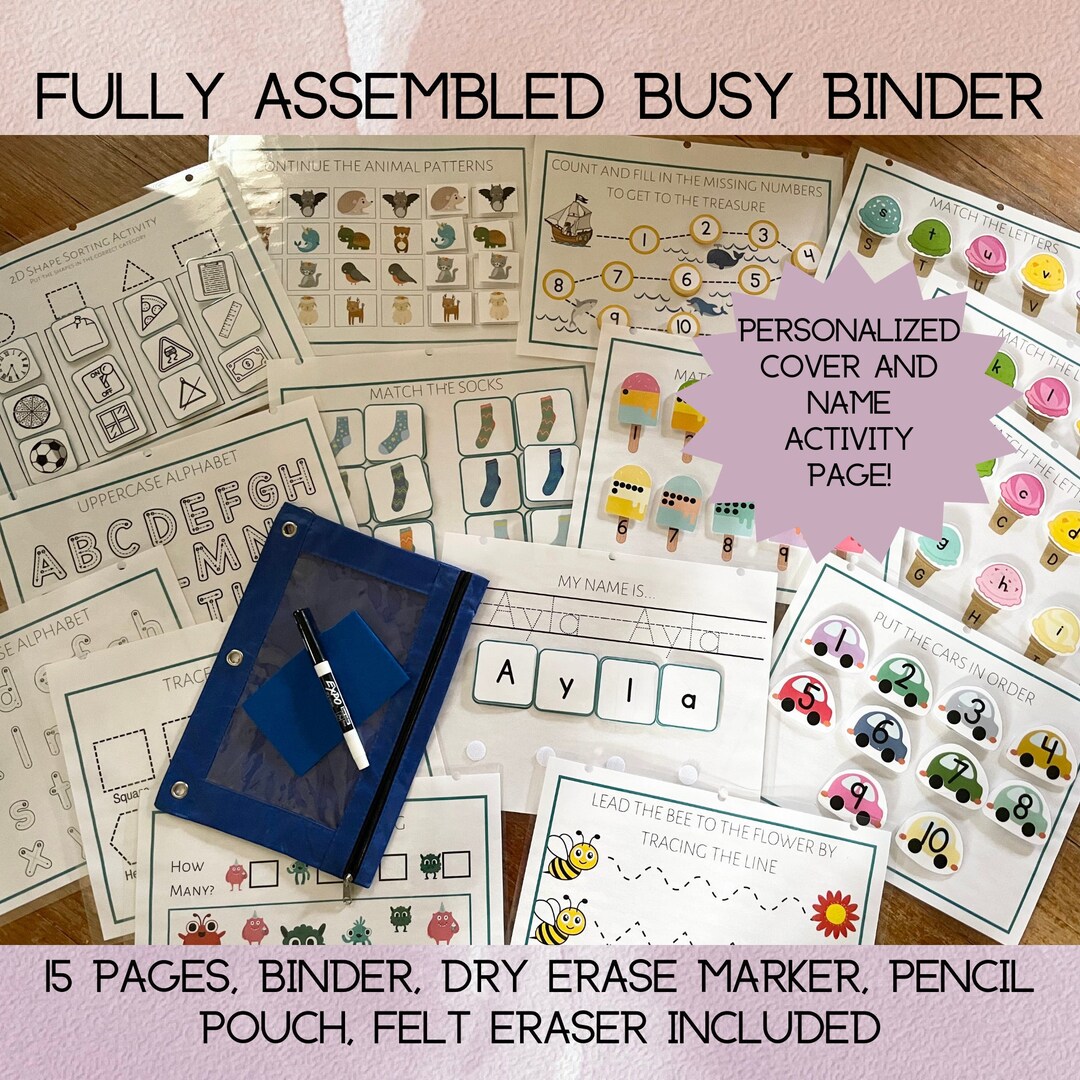 Assembled Busy Binder, Preschool Curriculum, Homeschool Activity ...