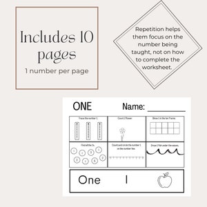 Number Worksheet Printable, Number Identification, Numbers 1-10 ...